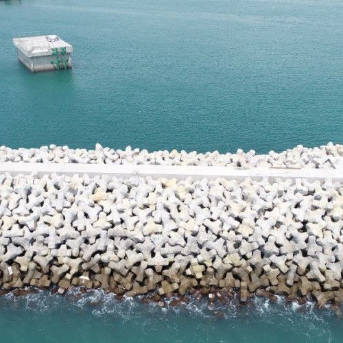 The last ACCROPODE™ II block has been placed on the new breakwater at ...