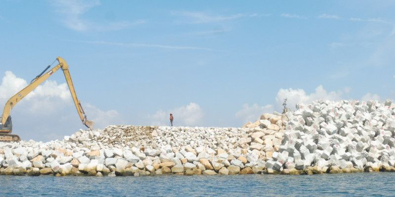 Construction and completion of breakwater for new deep water terminal ...